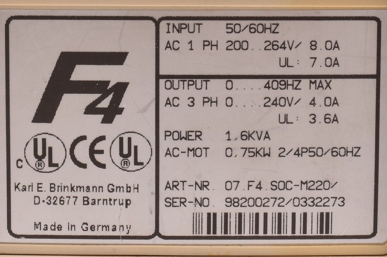 07.F4.SOC-M220 KEB - Used - incl. warranty - shipped within 1 business ...